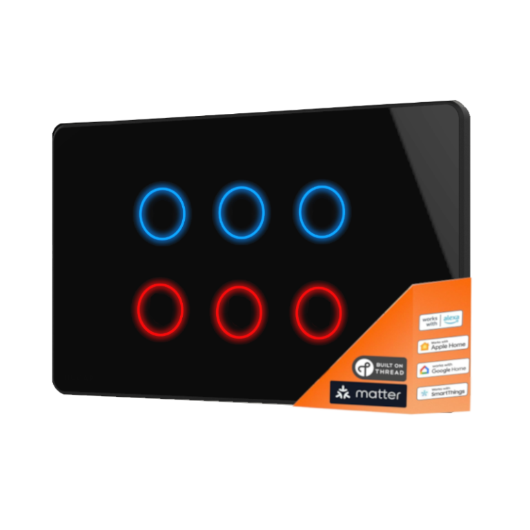 Matter over thread 6 gangs light shutter dimmer shade switch » Homeetec ...